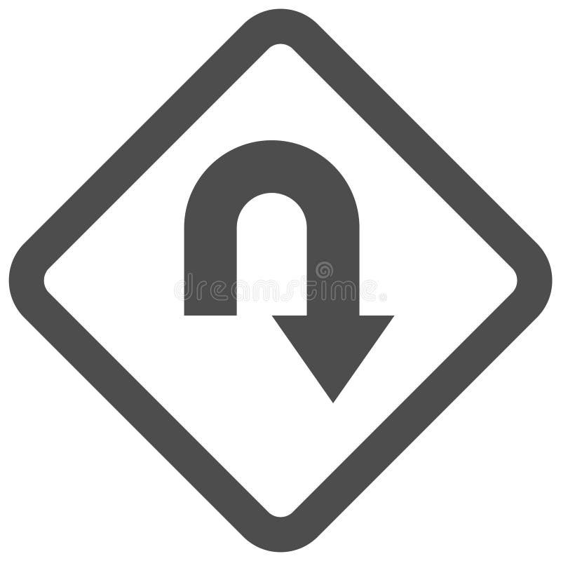 U Turn Sign Icon, Traffic Sign Vector Illustration Stock Vector ...