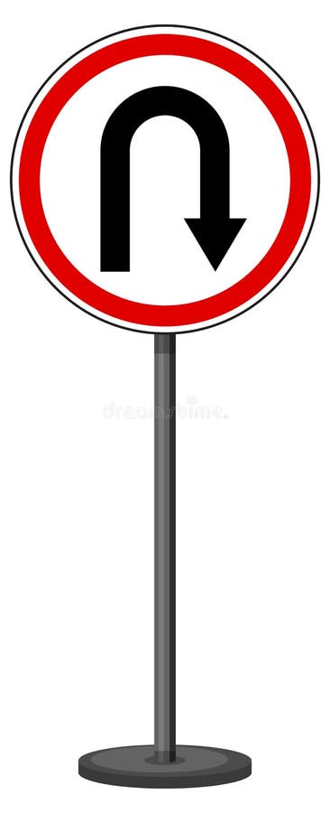 U-turn Sign Isolated on Transparent Background Stock Vector ...