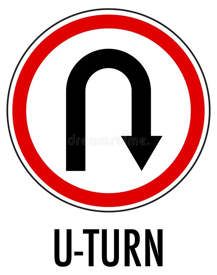 U-turn Sign Isolated on Transparent Background Stock Vector ...