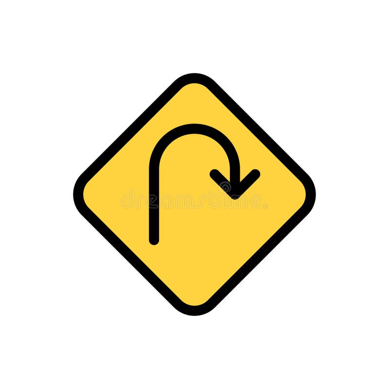 Yellow Diamond U Turn Road Sign Stock Illustrations – 20 Yellow Diamond ...