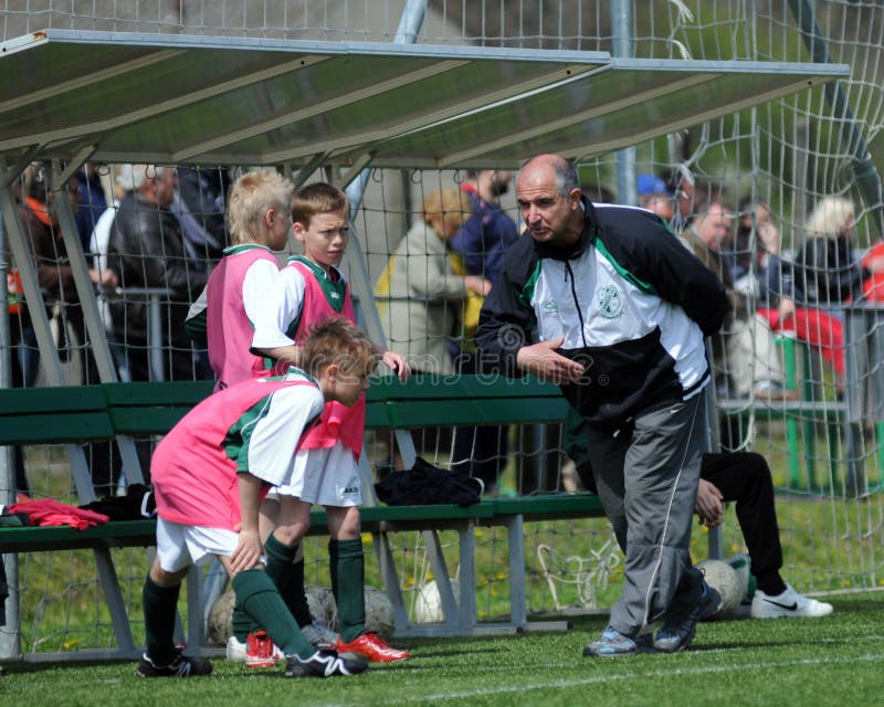 High School Soccer Coach Speaks To His Team Editorial Photo - Image of ...