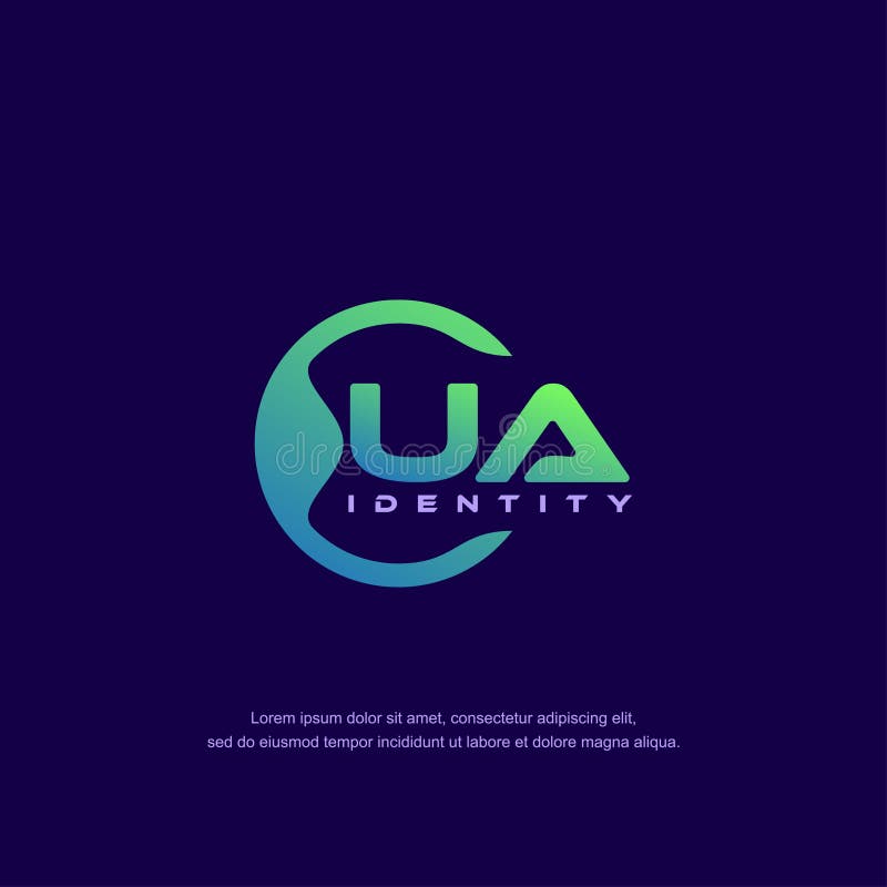 UA Initial Letter Circular Line Logo Template Vector with Gradient ...