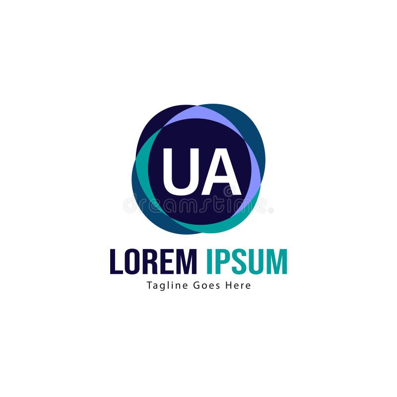 UA Letter Logo Design. Creative Modern UA Letters Icon Illustration ...
