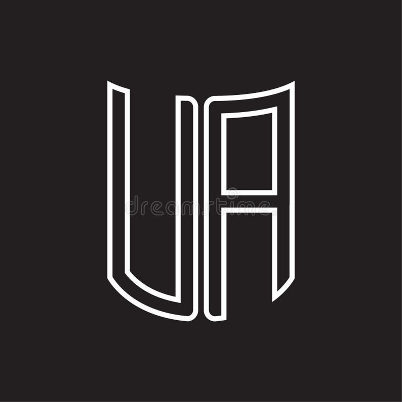 UA Logo Monogram with Ribbon Style Outline Design Template Stock Vector ...
