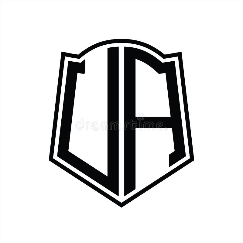 UA Logo Monogram with Shield Shape Outline Design Template Stock Vector ...