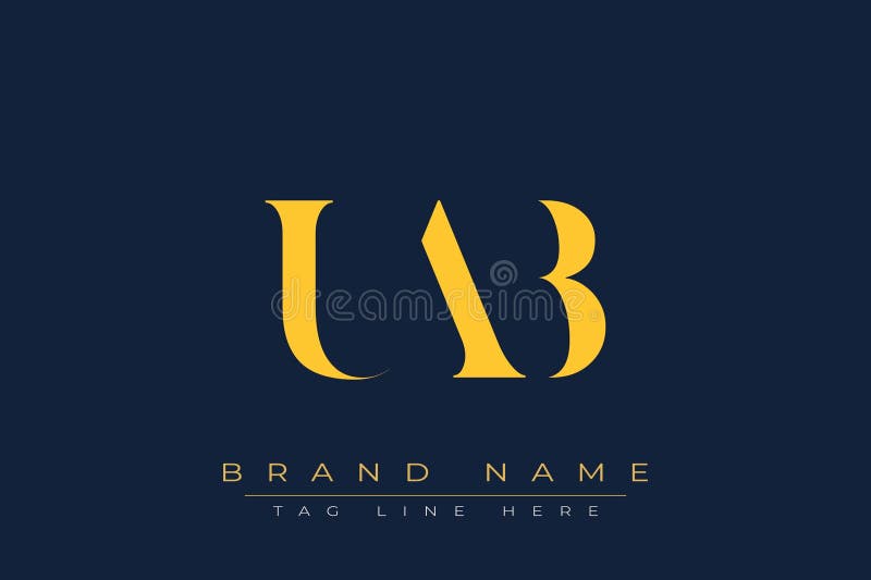 UAB Abstract Letter Logo Design Stock Vector - Illustration of element ...