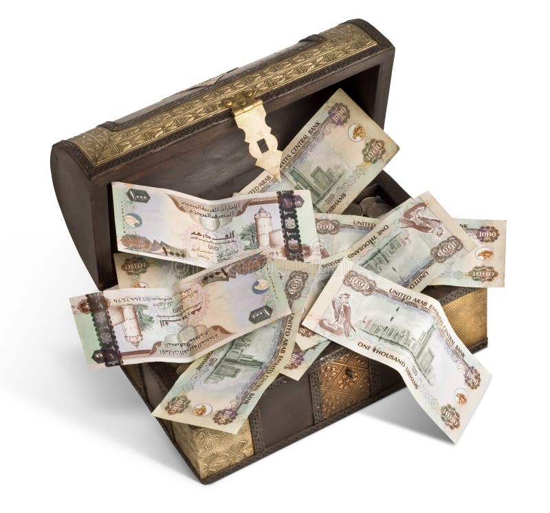 UAE Dirham Bank Notes in a Trunk_1 Stock Image - Image of business ...