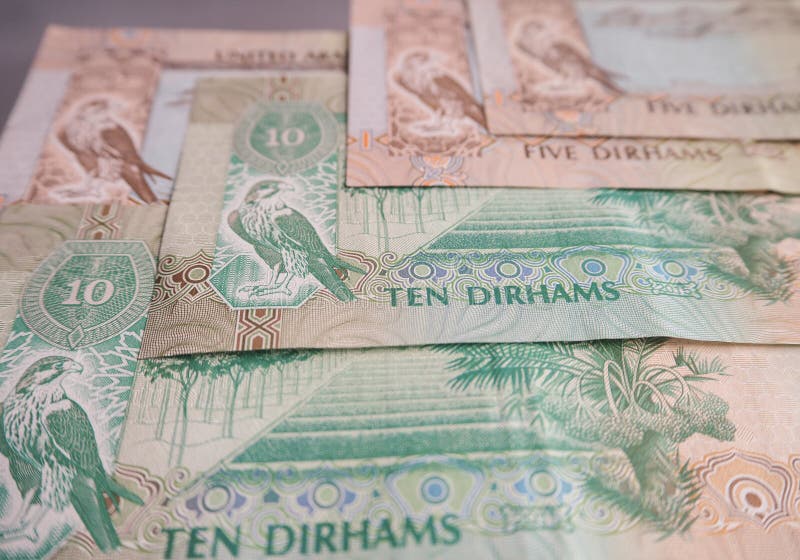 UAE Dirham Currency Notes and Coins. Stock Image - Image of islamic ...