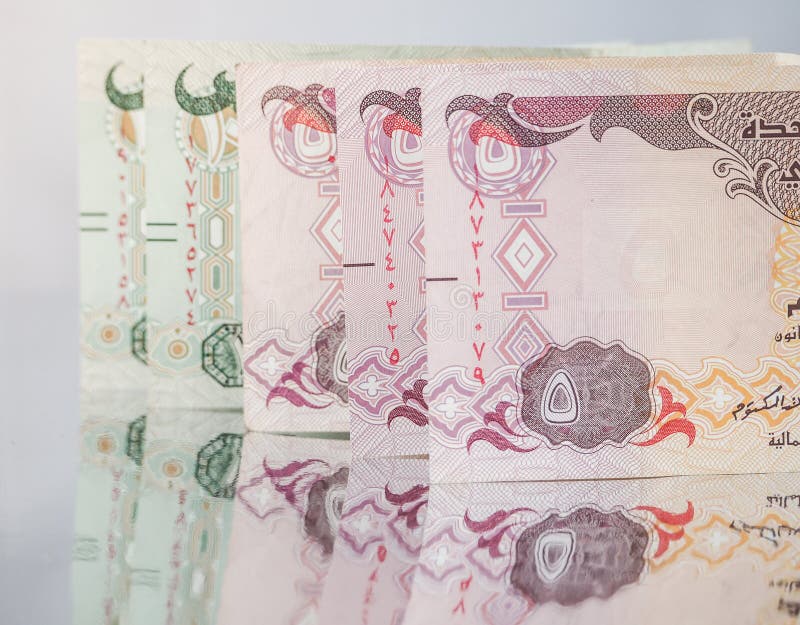 UAE Dirham Currency Notes and Coins. Stock Photo - Image of note ...