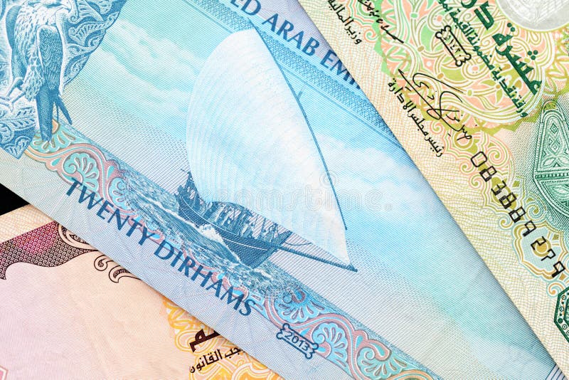 UAE Dirham Currency Notes and Coins. Stock Photo - Image of banking ...
