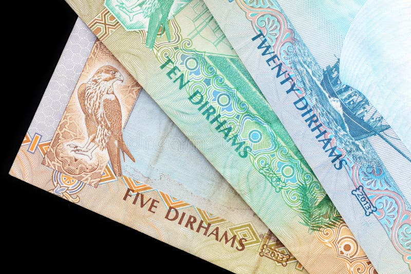 UAE Dirham Currency Notes and Coins. Stock Photo - Image of banking ...