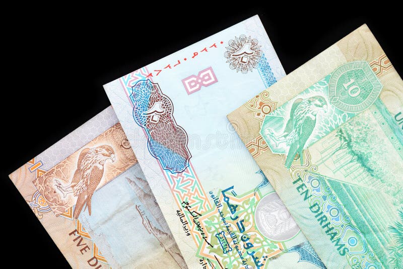 UAE Dirham Currency Notes and Coins. Stock Photo - Image of banking ...