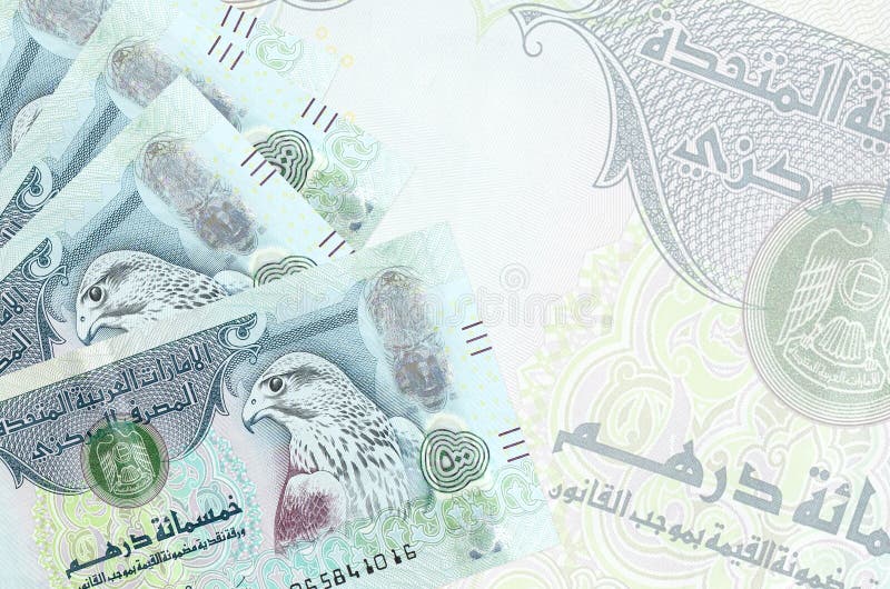 Stack of UAE Dirhams in Woman`s Hands, Paper Money, Close Up. Stock ...