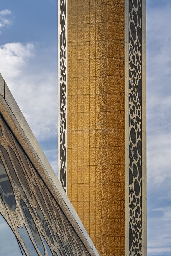 UAE - Dubai - the Frame - Golden Facade Close-Up Stock Photo - Image of ...
