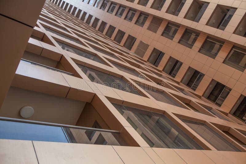 UAE / DUBAI - 9/12/2012 - Modern Building Seen from Below Stock Image ...