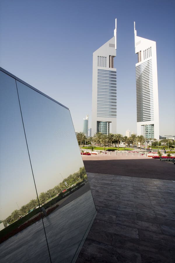 UAE Dubai Reflection in a Mirrored Piece of Artwork on Display at the ...