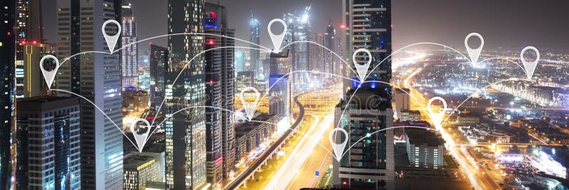 UAE Dubai Smart City stock image. Image of dubai, office - 258937297