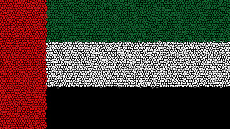 UAE Flag in an Abstract Mosaic Style, Creative Geometric Tile Patterns ...