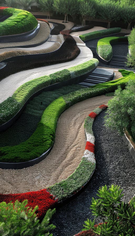 UAE Flag Art Installation: Sand and Greenery Landscape Representing ...