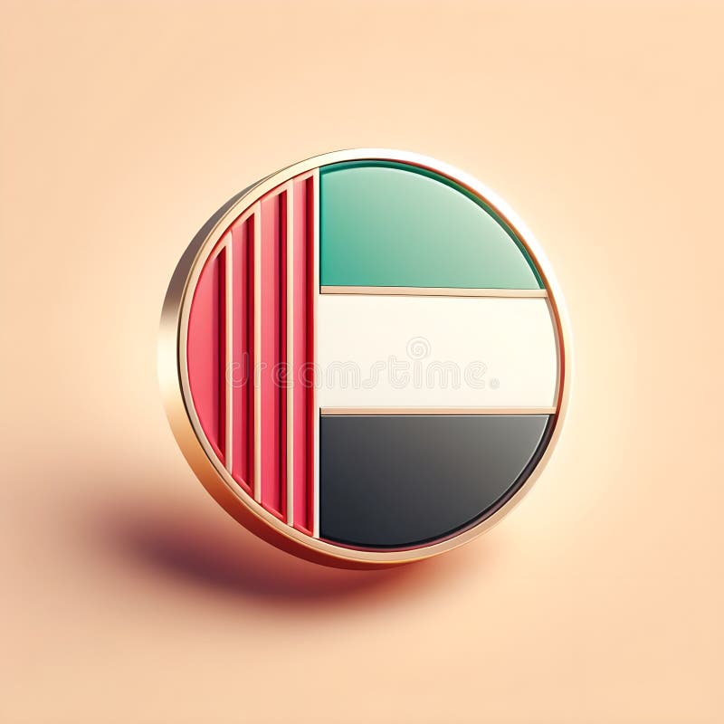 UAE Flag Design 3d Icon National Day Ai Generator Stock Illustration ...