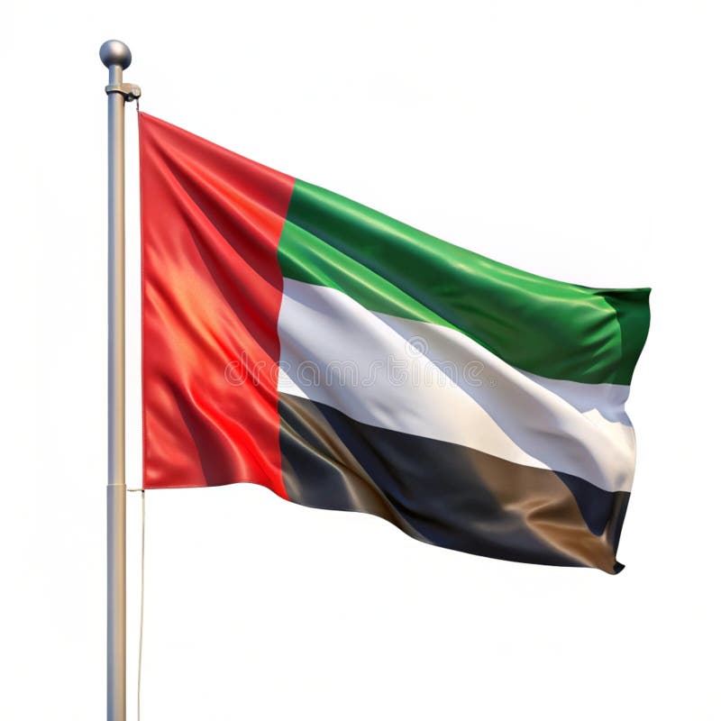 UAE flag flapping stock illustration. Illustration of clothing - 356951577