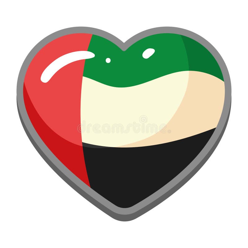 UAE flag in heart stock vector. Illustration of arab - 260305868