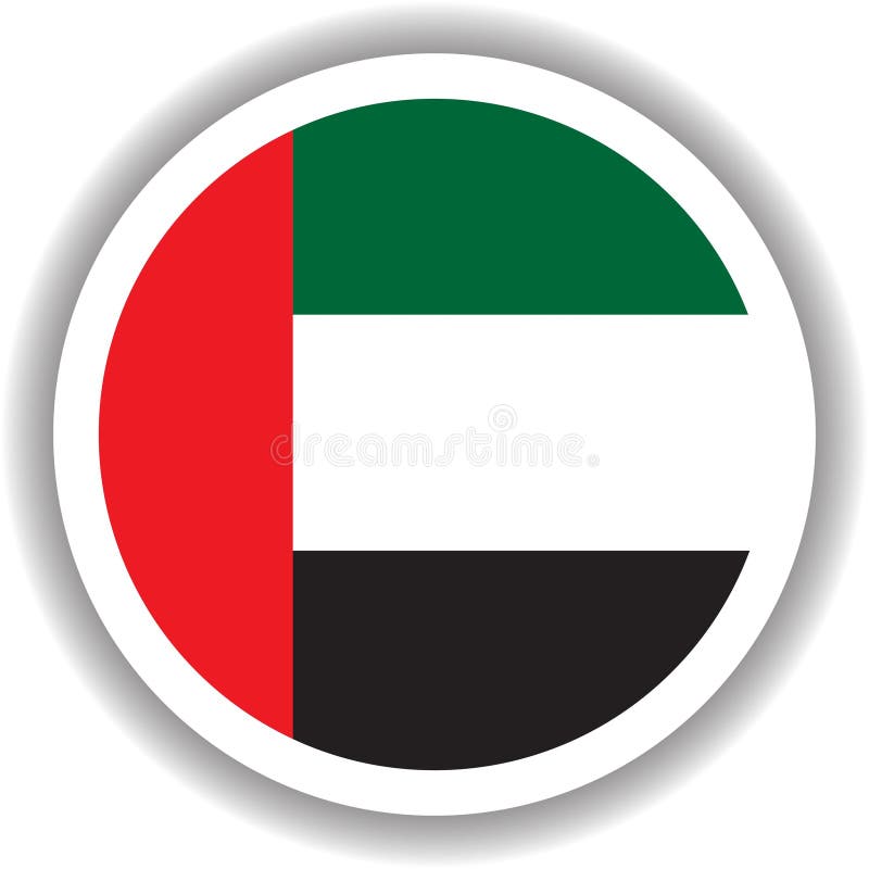 UAE Flag Round Shape stock vector. Illustration of vector - 351488162