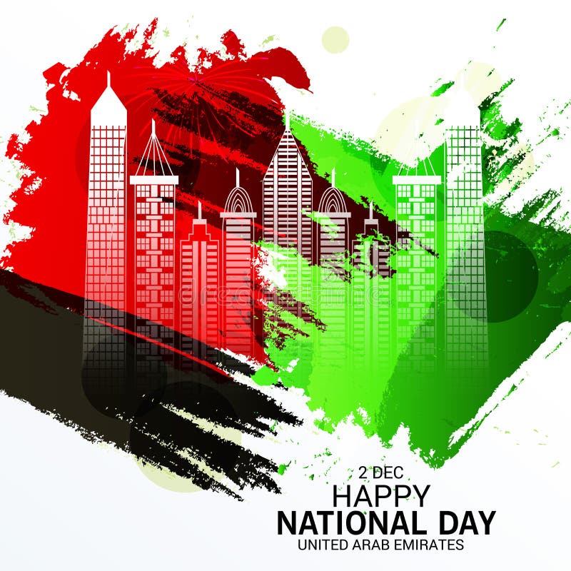 UAE Happy National Day. stock illustration. Illustration of card ...