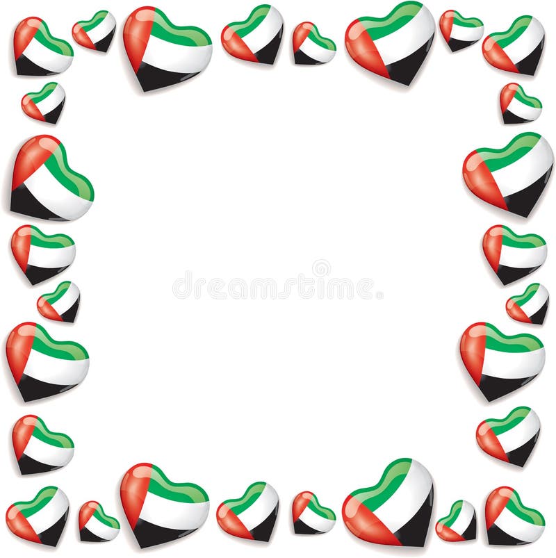 Frame and Border of Ribbon with the United Arab Emirates Flag. 3d ...