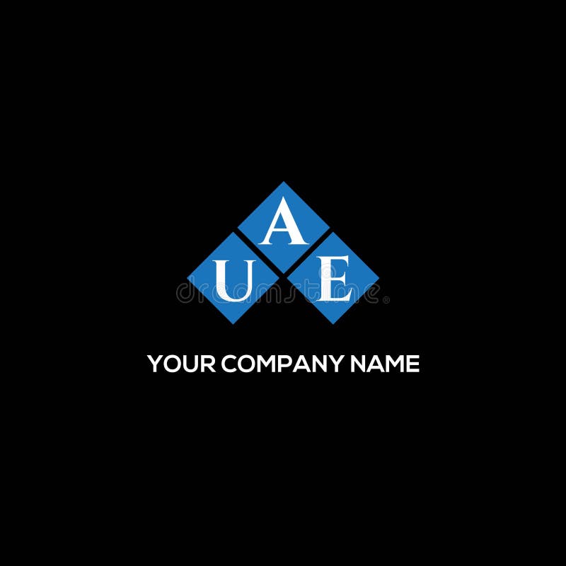 UAE Letter Logo Design on BLACK Background. UAE Creative Initials ...