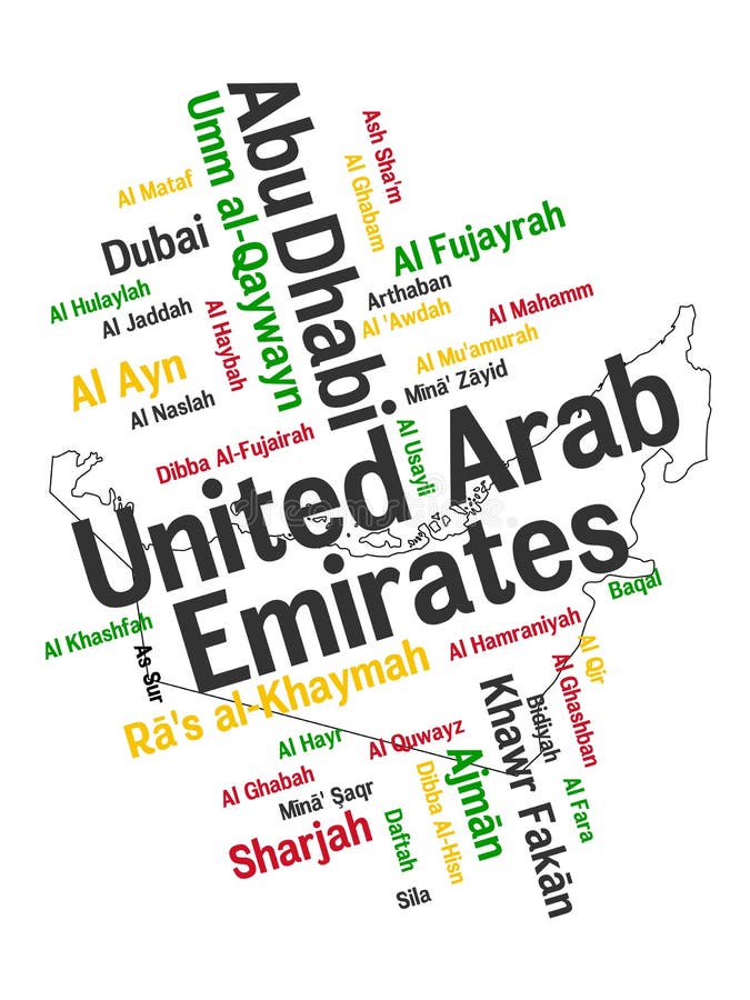 UAE map and cities stock vector. Illustration of country - 33933416