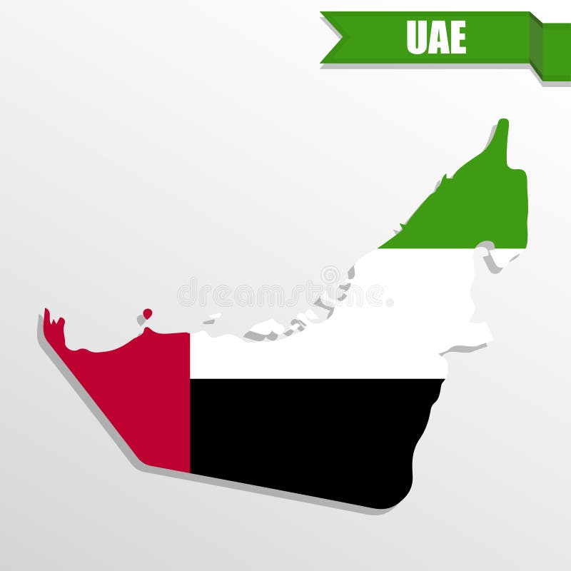 UAE Map with Flag Inside and Ribbon Stock Vector - Illustration of ...