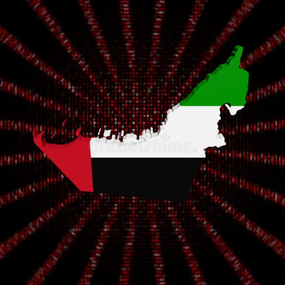 UAE Map Flag on Red Hex Code Burst Illustration Stock Illustration ...