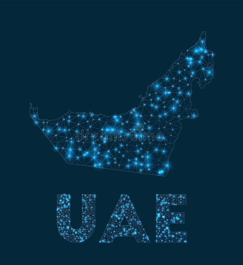 UAE network map. stock vector. Illustration of mesh - 178525190