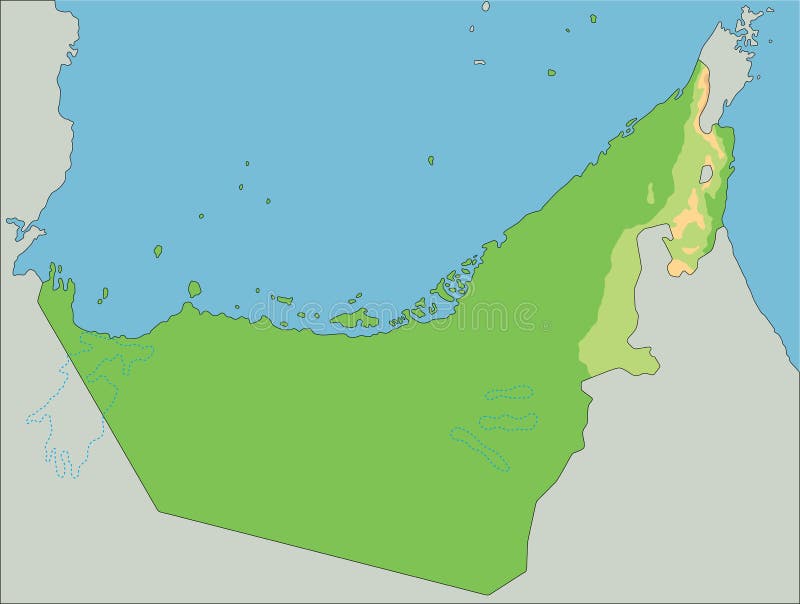 Arab Emirates Shaded Relief Map Stock Illustrations – 13 Arab Emirates ...