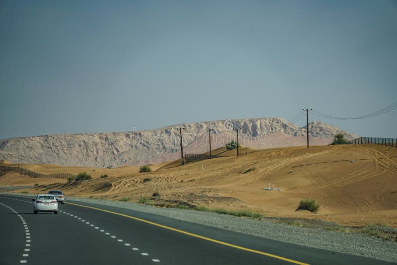 UAE trunk road stock image. Image of middle, arab, desert - 261491389