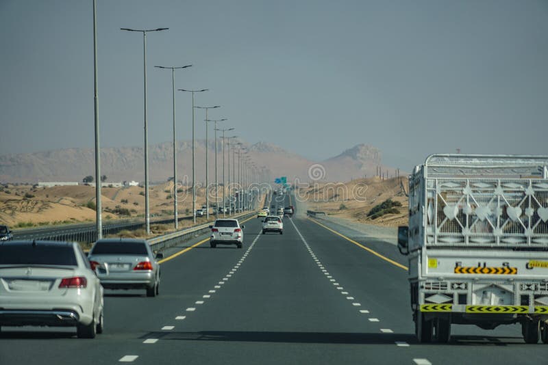 UAE trunk road stock image. Image of transportation - 261492593