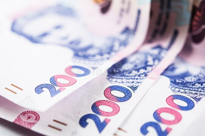 UAH Money 200 Bill Background Stock Photo - Image of earnings ...
