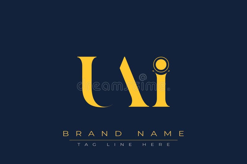 UAI Abstract Letter Logo Design Stock Vector - Illustration of ...