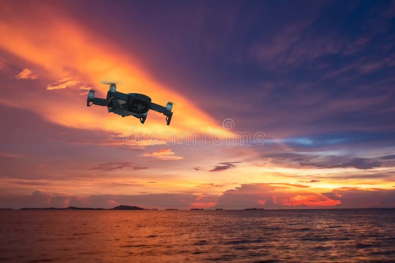 Drone Copter Flying with Digital Camera.Drone with High Resolution ...