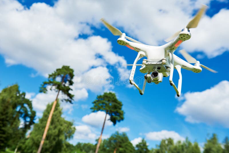 Uav Drone Copter Flying with Digital Camera Stock Photo - Image of aero ...