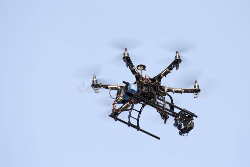 Flying Spy Surveillance Camera Copter Stock Image - Image of aviation ...