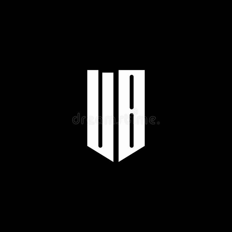 UB Logo Monogram with Emblem Style Isolated on Black Background Stock ...