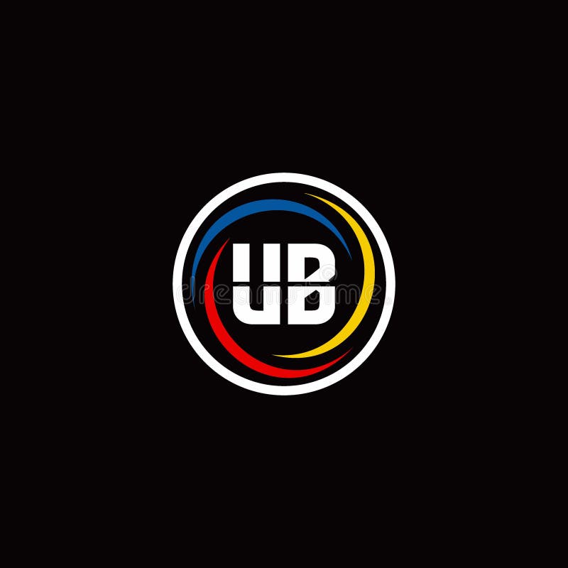 UB Monogram Logo Isolated on Circle Shape with 3 Slash Colors Rounded ...