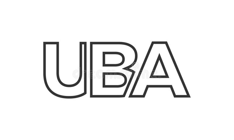 UBA Logo Design Template with Strong and Modern Bold Text. Initial ...