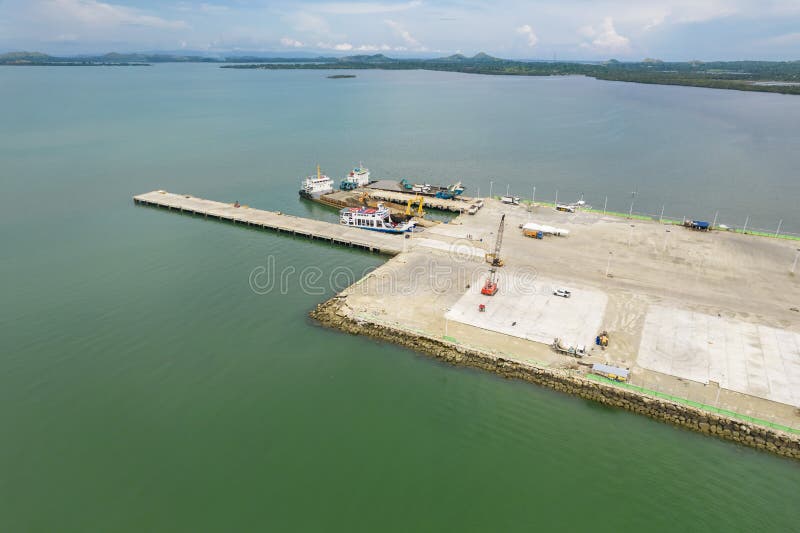 Ubay, Bohol, Philippines - Aerial of the Port of Ubay Stock Photo ...