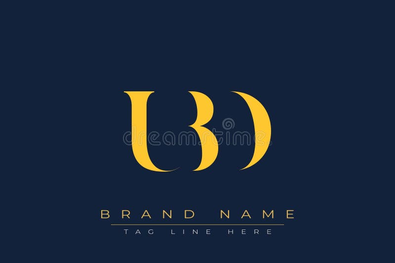 UBD Abstract Letter Logo Design Stock Vector - Illustration of elegant ...