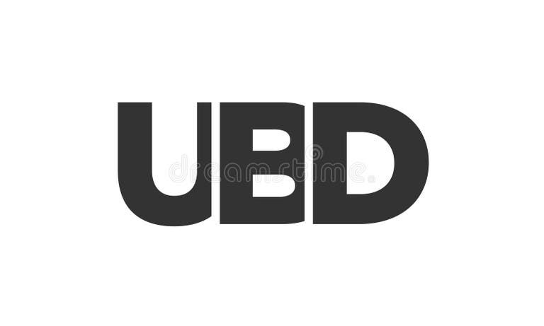 UBD Logo Design Template with Strong and Modern Bold Text. Initial ...