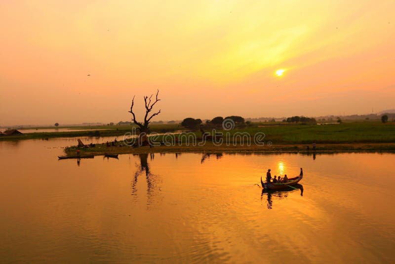 Ubeng bridge in Myanmar stock photo. Image of myanmar - 68353060