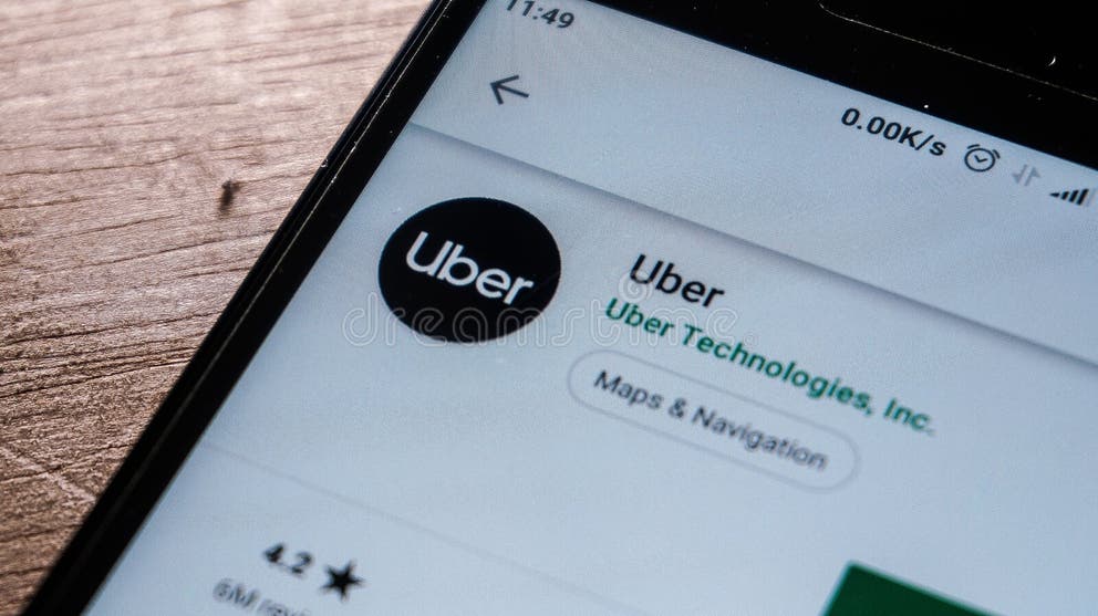 Uber app in play store editorial photo. Image of brand - 151709521